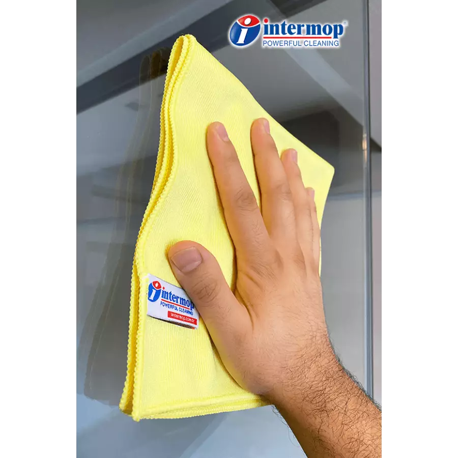 Intermop Cam Temizleme Bezi Sarı 40x40 - Mikrofiber