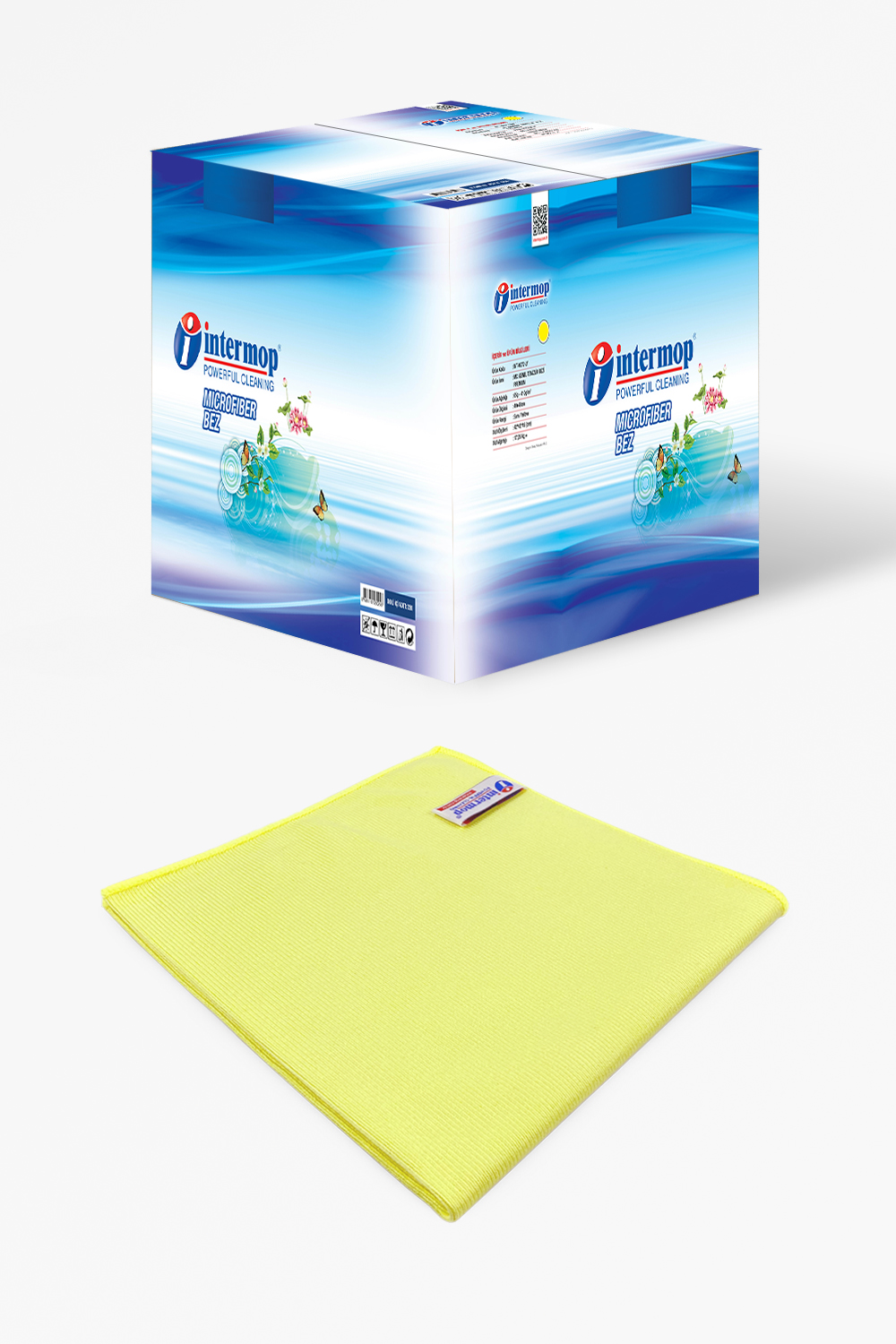 Intermop Cam Bezi Sarı 40x40cm (250 Adet) - Mikrofiber