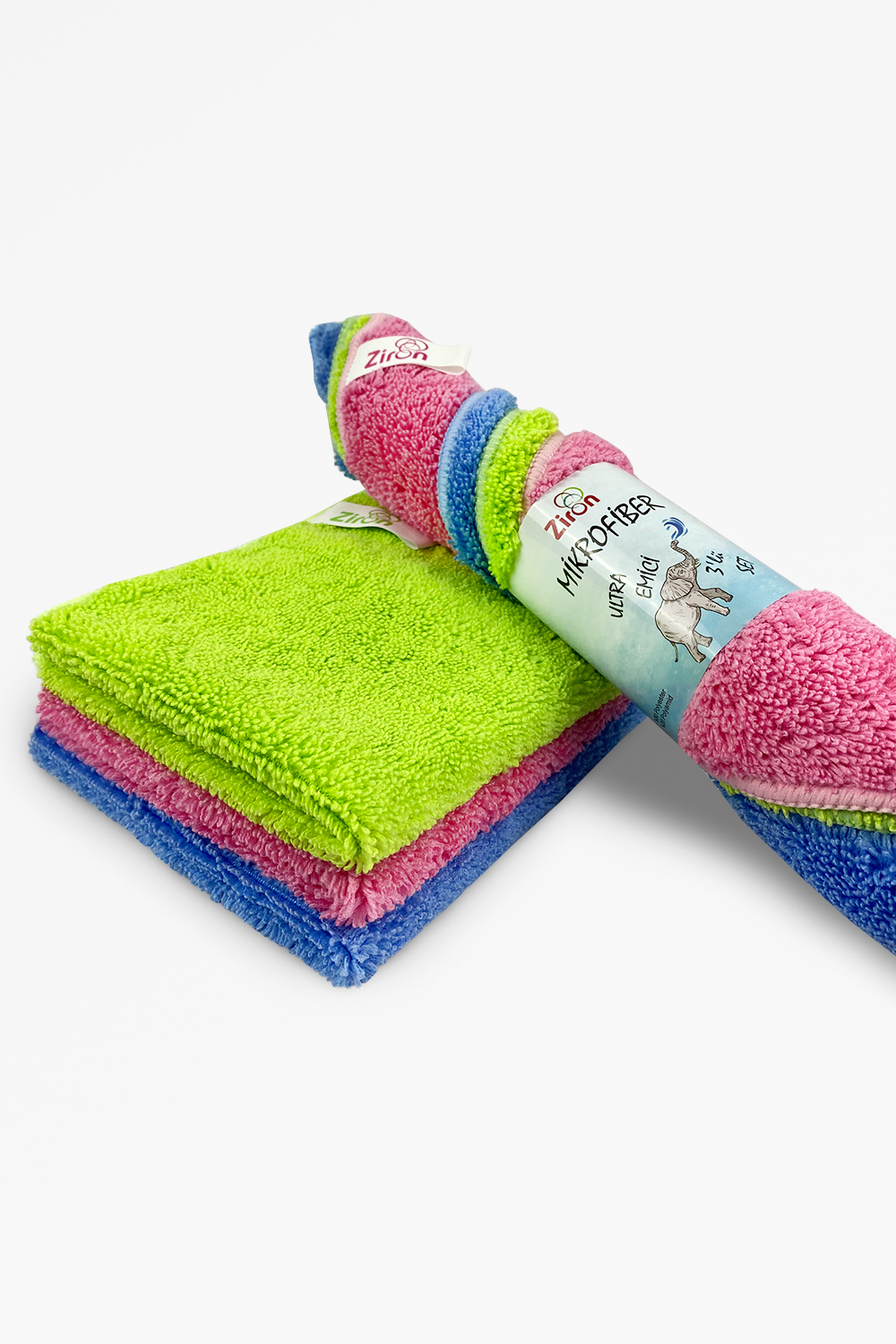 Ziron Mikrofiber Uzun Hav 3'lü Temizlik Bezi - Mikrofiber
